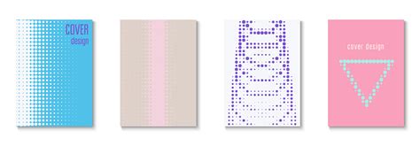 책 표지 세트 최소한의 레이아웃의 미래 개념 2d 프리젠 테이션의 동적 요소 파티 전단지 미니멀한 하프톤 패턴 기하학적 그래픽 템플릿입니다 트렌디 한 책 표지 0명에 대한