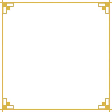 Gold Rectangle Border With Simple Lines Golden Rectangle Border Simple Border Line Border Png