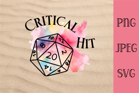 “critical Hit” D20 Dice Clipart 9 Graphic By Adkins Designs · Creative Fabrica