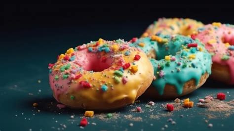 Premium Ai Image Beauty Assorted Donuts