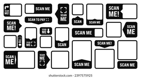Scan Me Blank Sticker Online Payment Stock Vector Royalty Free