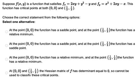 Solved Suppose F X Y Is A Function That Satisfies Chegg Com