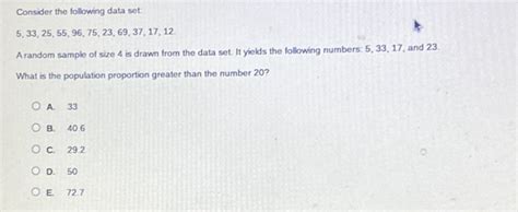 Consider The Following Data Set 533255596752369371712 A