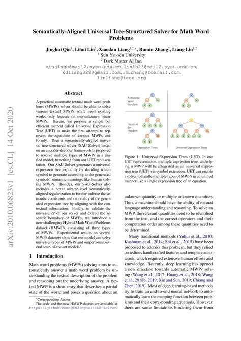 Semantically Aligned Universal Tree Structured Solver For Math Word