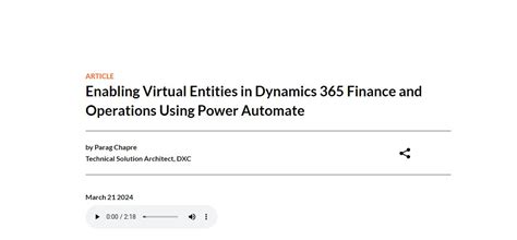 enabling virtual entities in dynamics 365 finance and operations using