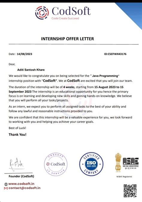 Aditi Khare On Linkedin Codsoft Codesoftinternship Newopportunity
