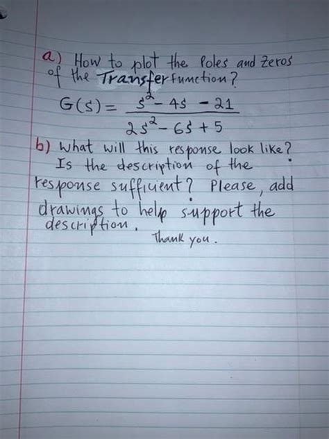 Solved A How To Plot The Poles And Zeros Of The Transfer Chegg Com