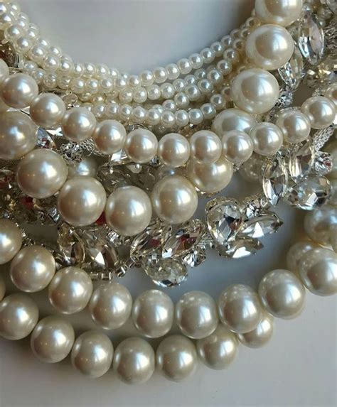Chunky Pearl Necklace Wedding Statement Necklace Trending Necklace