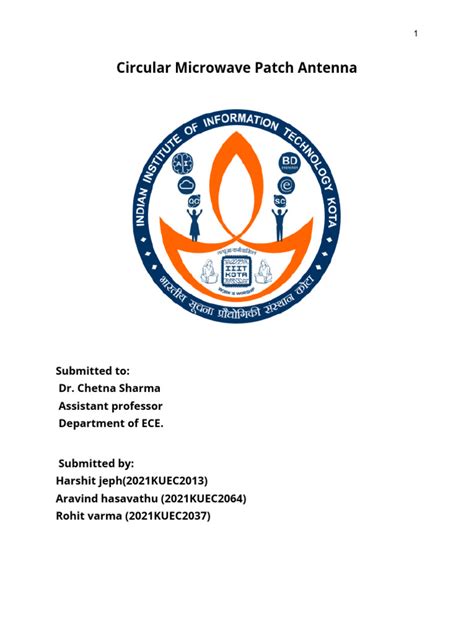 Circular Microwave Patch Antenna Assignment Pdf Antenna Radio Radiation