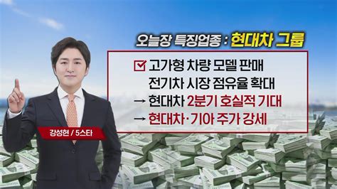 [5스타 오후 장 투자전략] 현대차 2분기 2조 원대 호실적 전망에 강세…관련 수혜주는 Sbs Biz