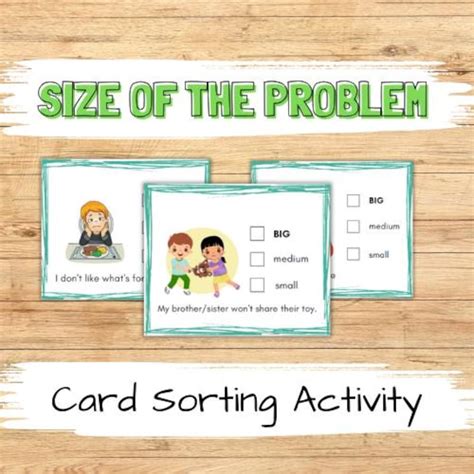 Size Of The Problem Card Sorting Activity Emotional Regulation Activity Size Of The Problem