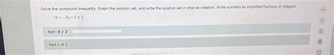 Solved Solve The Compound Inequality Graph The Solution