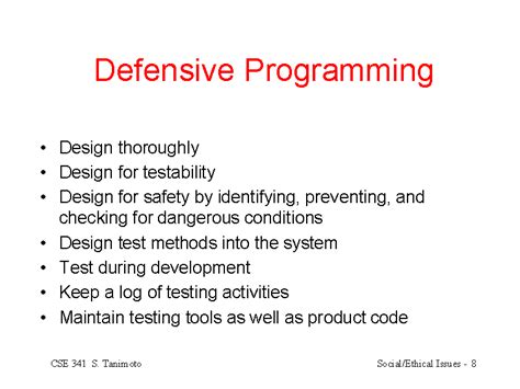 Defensive Programming