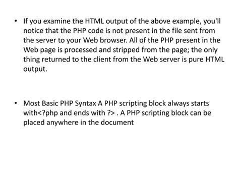 Introduction To Php Ppt
