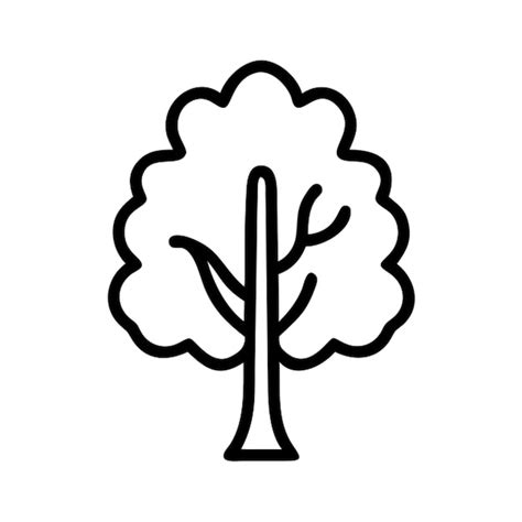 Tree Icon Outline Premium AI Generated Vector