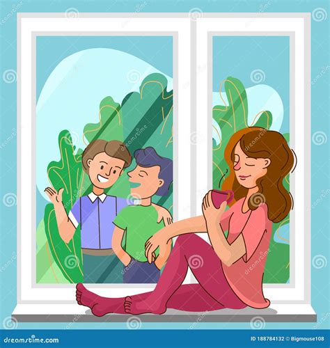 Cartoon Color Characters People And Introvert Vs Extravert Concept