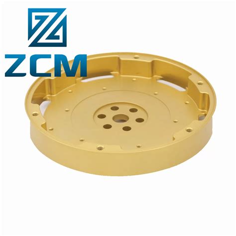 Custom Made Cnc Machined Metal Round Gold Anodized Aluminum Mounting Base Cover Cap Machining