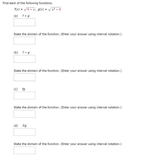Solved Find Each Of The Following Functions F X X Chegg