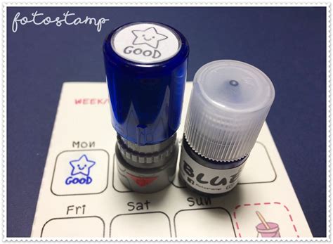 Fotostamp 💢 ตรายางหมึกในตัวด้ามสปริงรูปดาว พร้อมคำว่า