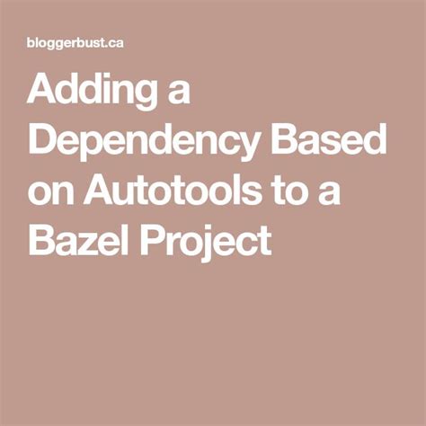 Adding Autotools Dependency To Bazel Project