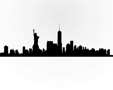 New York Skyline Silhouette Outline
