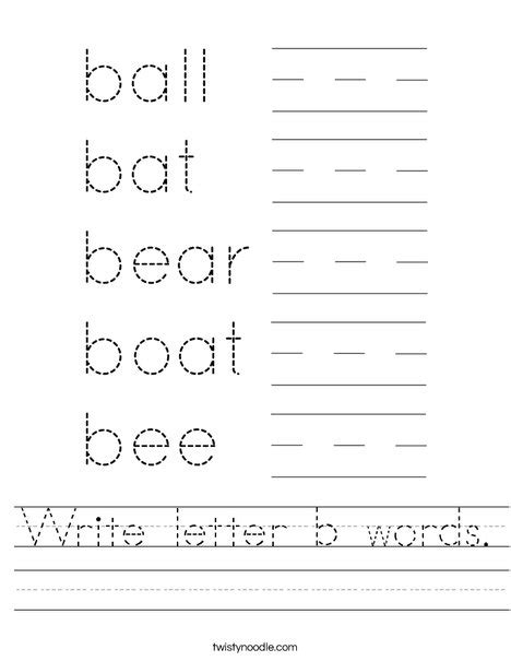 Letter B Alphabet Trace And Write Worksheet Free Printable