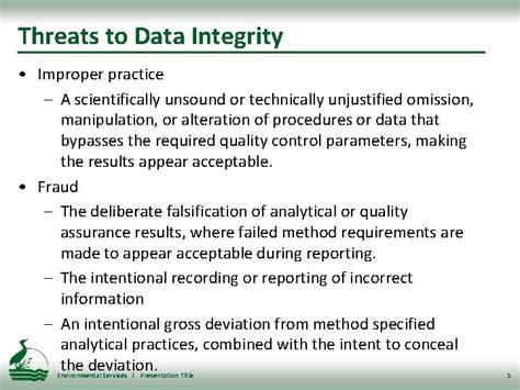Ethics Data Integrity In The Environmental Laboratory Kristen
