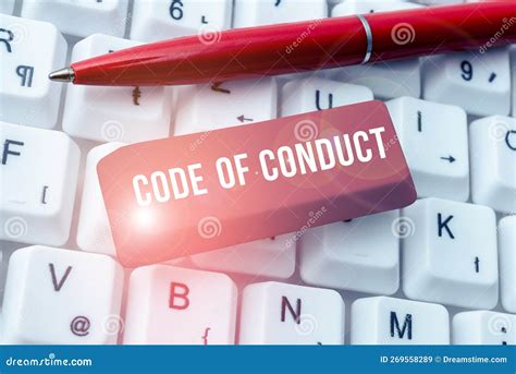 Text Caption Presenting Code Of Conduct Business Concept Ethics Rules