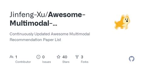 Github Jinfeng Xuawesome Multimodal Recommender Systems Continuously Updated Awesome