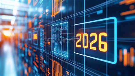 Futuristic Technology Background Holographic Projection Showing 2026