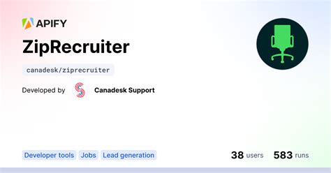 Ziprecruiter Api In Python Deprecated · Apify