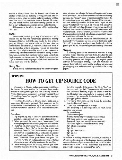 How To Get Cip Source Code Computer In Physics Aip Publishing
