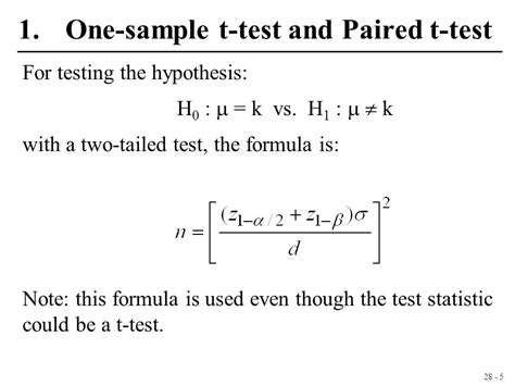 Two Tailed T Test Formula