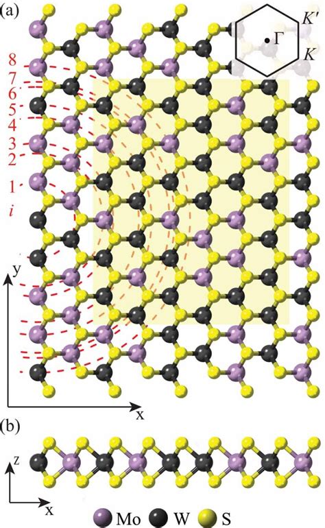 Atomic Schematic Of The Structure Of Monolayer Mo1−x W X S2 A Download Scientific Diagram