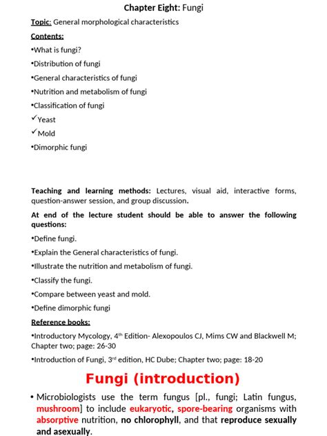 Fungi General Morphological Characteristics Pdf Fungus Yeast