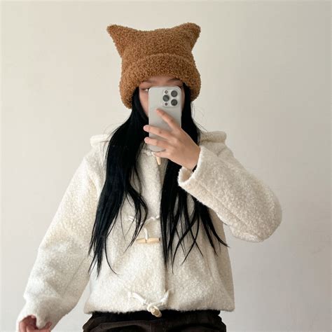 블루씨티 [md소장] 데빌 캣츠 뽀글이 고양이귀 뿔 비니 모자 5color