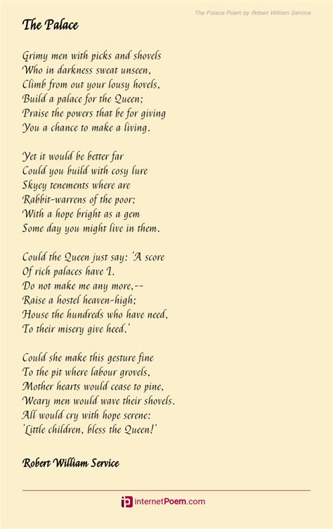 The Palace Poem By Robert William Service The Palace Poem By Robert William Service