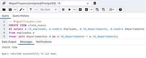 Crear Una Vista Con Create View En Postgresql