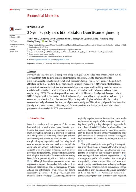 3d Printed Polymeric Biomaterials In Bone Tissue Engineering