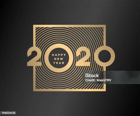 새 해 복 많이 받으세요 골드 번호 2020 어두운 배경에 벡터 일러스트입니다 2020년에 대한 스톡 벡터 아트 및 기타 이미지 2020년 디자인 3차원 형태