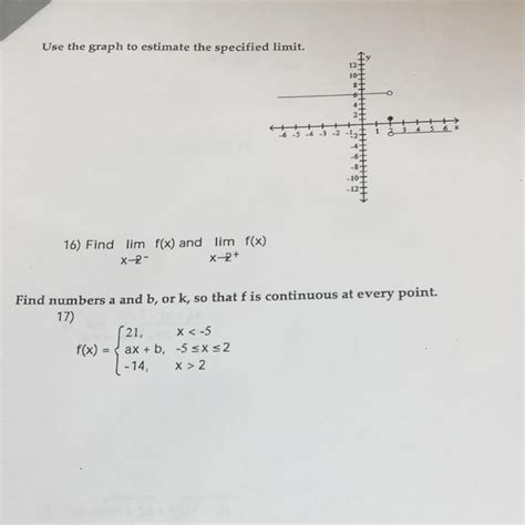 solved use the graph to estimate the specified limit 6
