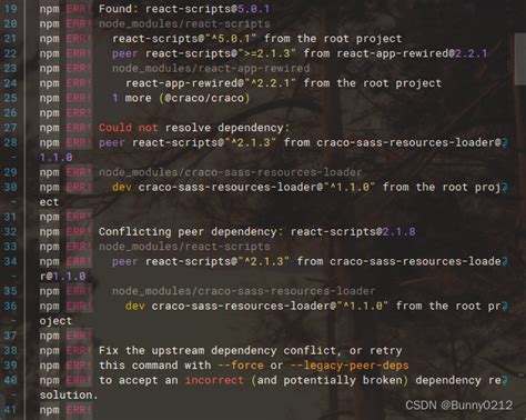npm install报错 fix the upstream dependency conflict or retrynpm err this command with forc