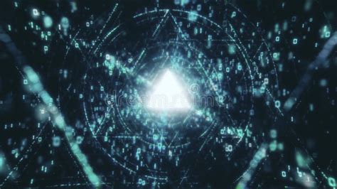 Digital Data Tunnel Journey Loopable Matrix Core Tunnel Of Binar Lights Animation In 4k Stock