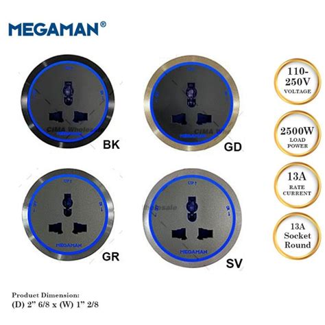 Megaman Power Track Socket Reccesed Surface 40cm 60cm 80cm With Universal 13a Power Socket