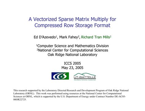 Pdf Vectorized Sparse Matrix Multiply For Compressed Row Storage Format