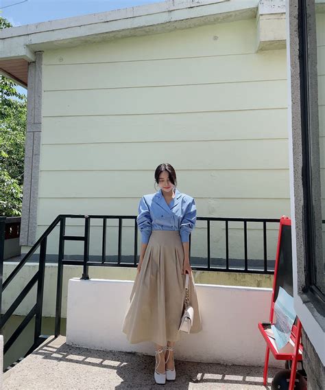 데일리 청순룩 하이웨스트 코튼 플레어 주름 핀턱 밴딩 롱 스커트 아이보리 베이지 블랙