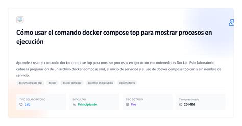 cómo usar el comando docker compose top para mostrar procesos en