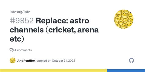 Replace Astro Channels Cricket Arena Etc Issue Iptv Org Iptv GitHub