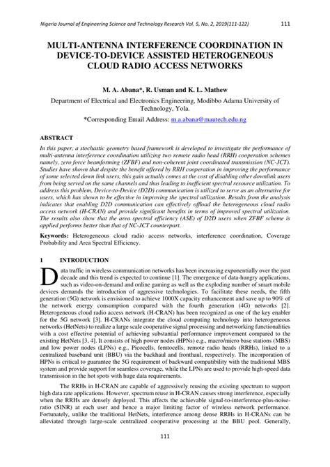 Pdf Multi Antenna Interference Coordination In Device To Device Assisted Heterogeneous Cloud
