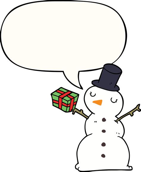Cartoon Snowman And Speech Bubble 9956881 Vector Art At Vecteezy